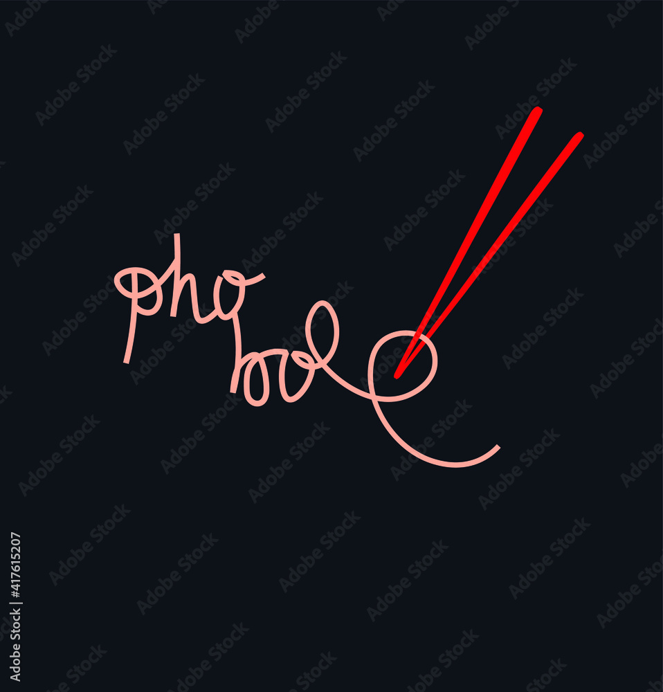 vector illustration. pho bo logo. pan-asian cuisine clipart. vietnamese ...
