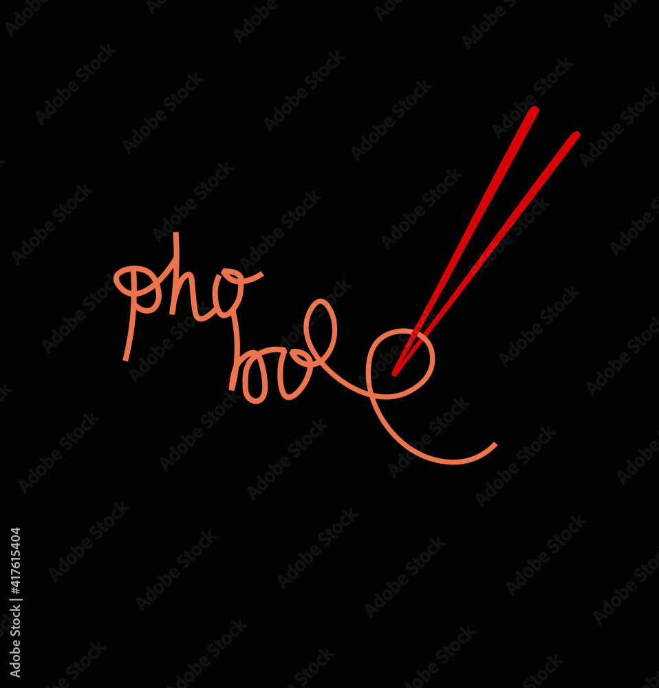 vector illustration. pho bo logo. pan-asian cuisine clipart. vietnamese ...