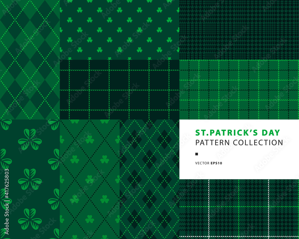 St. Patrick's day pattern set Stock Vector | Adobe Stock