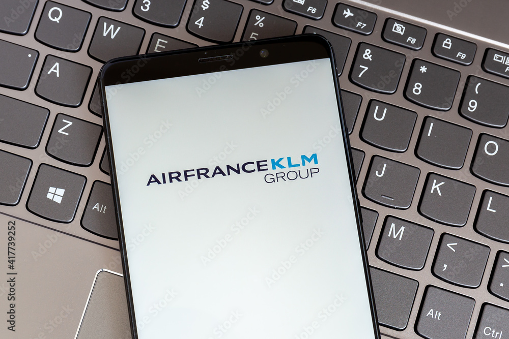 Toronto, On, Canada - February 27, 2021: Air France KLM Group logo on ...