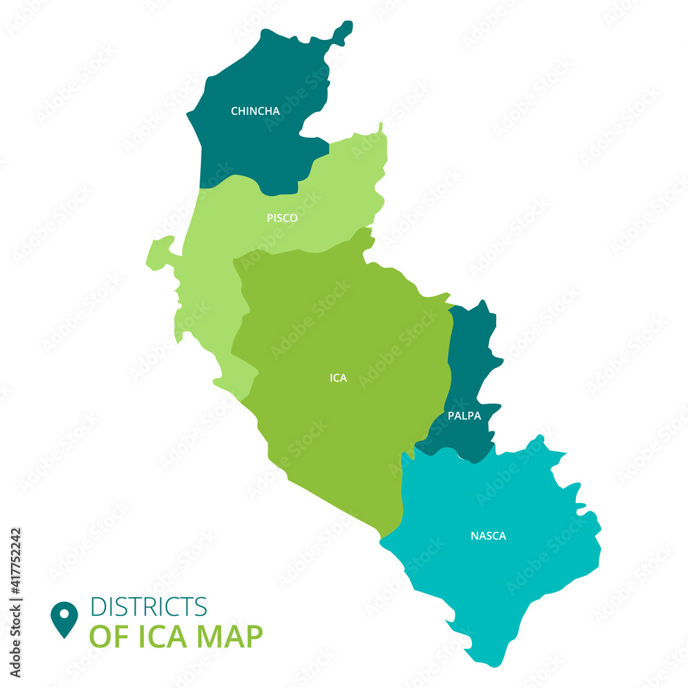 vector districts of ica map Stock Vector | Adobe Stock