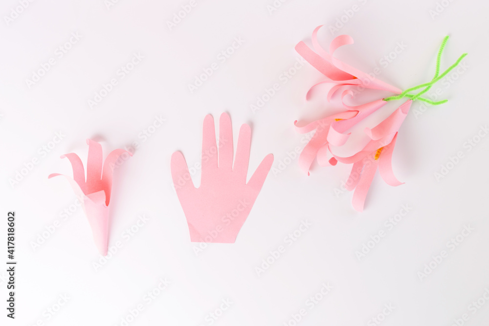 handprint paper lilies, diy, spring holiday activity craft for kids ...