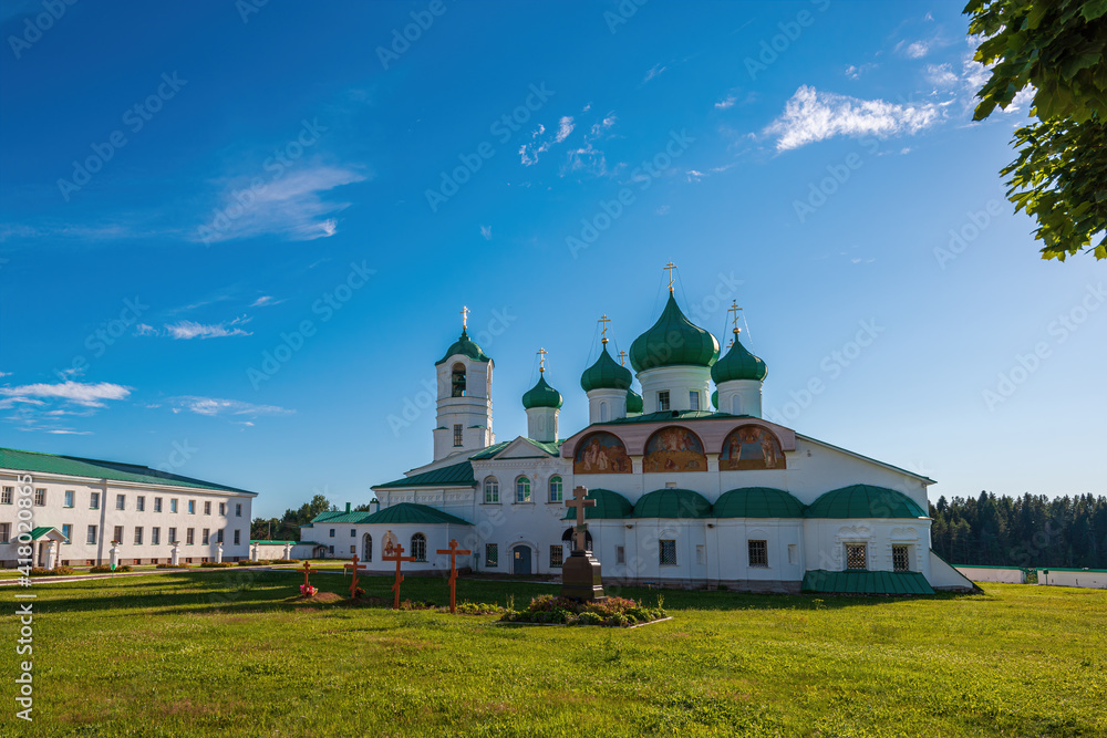 The Transfiguration Cathedral with a side chapel in honor of the Monk ...