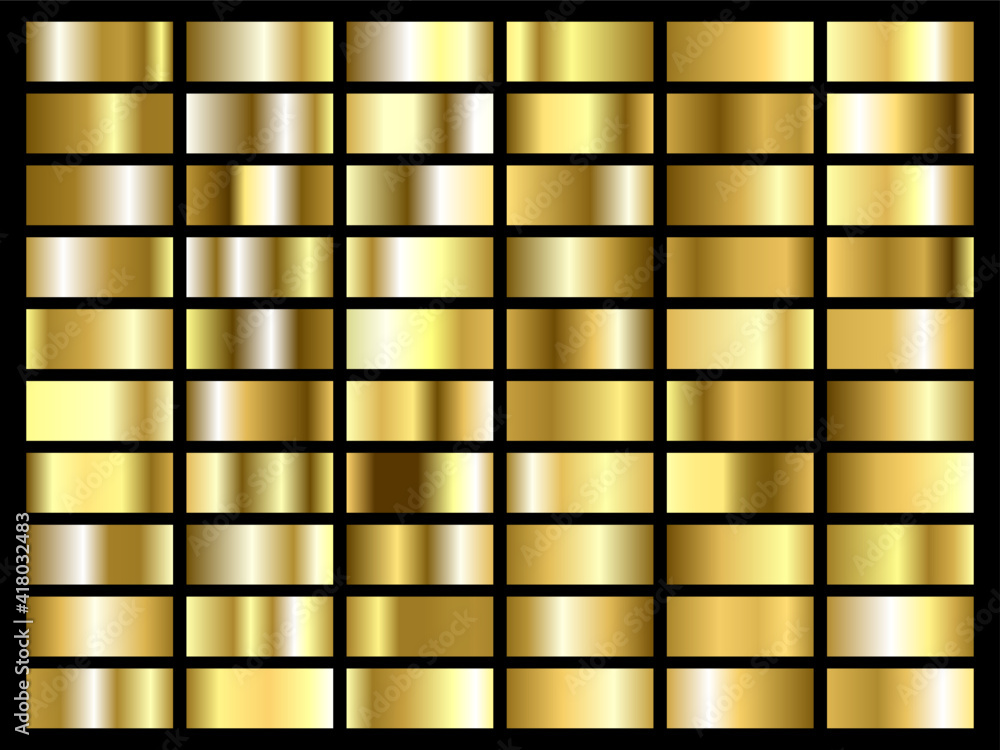 Set of gold foil texture background. Golden, copper, brass and metal ...