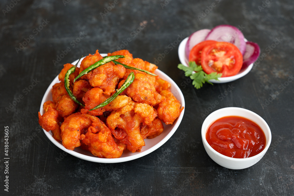 Gobi Manchurian dry, Gobi 65 with tomato sauce popular Indian street ...
