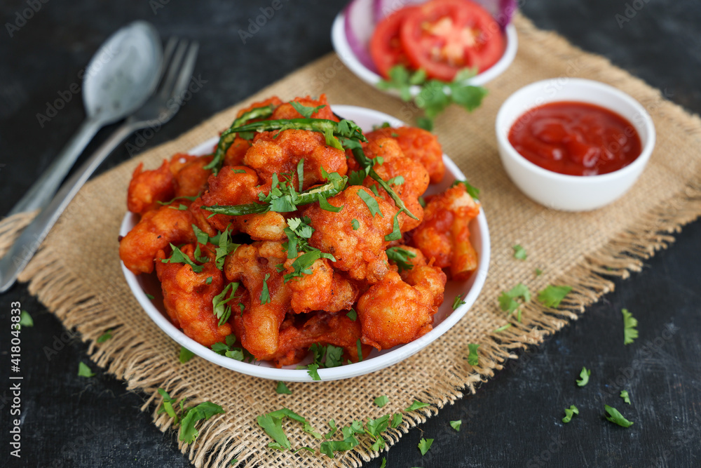 Gobi Manchurian dry, Gobi 65 with tomato sauce popular Indian street ...