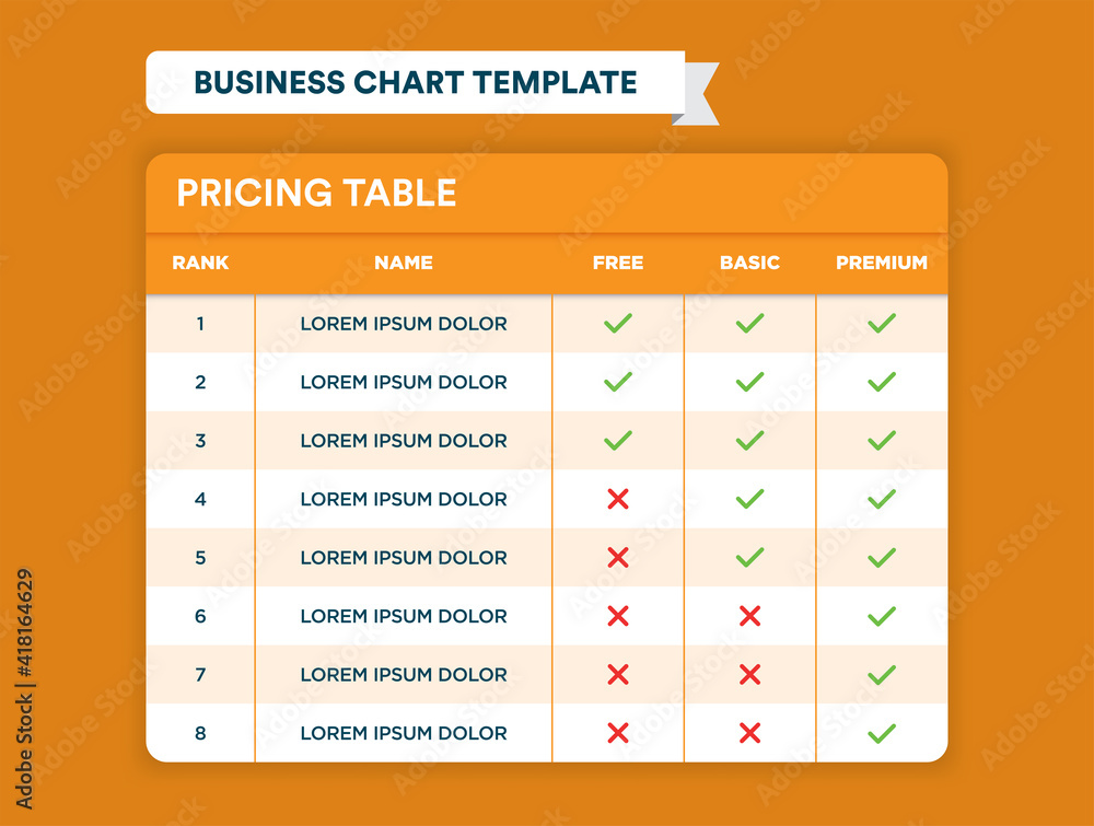 Business Price chart template, Web banner checklist design template ...