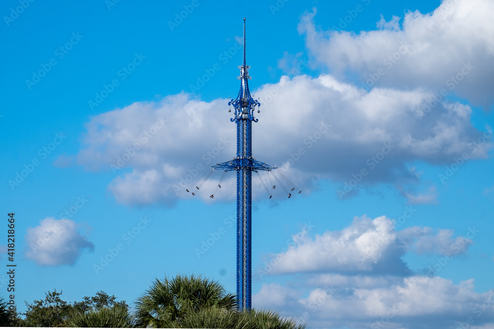 Orlando, Florida, US - March 2021: Orlando Starflyer is the tallest ...