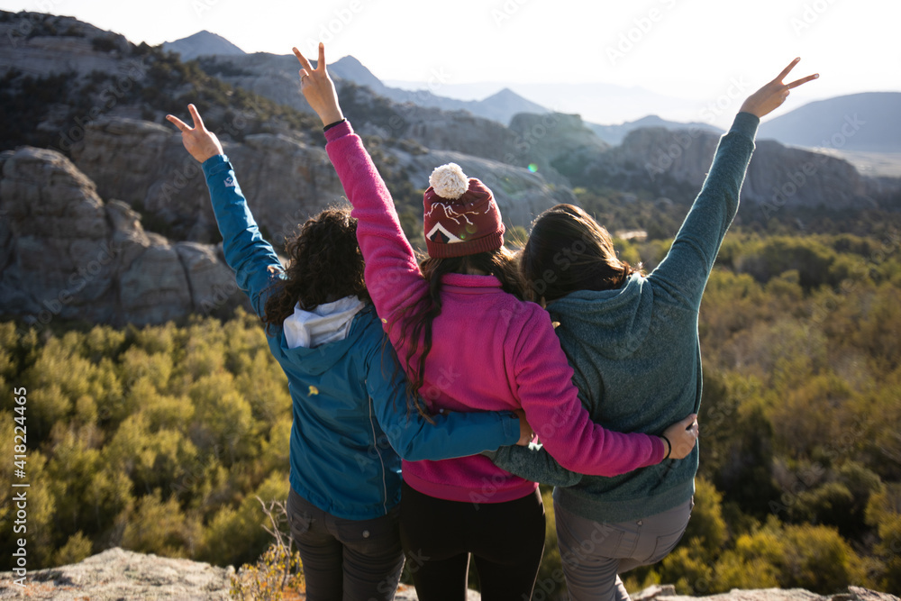 hiking girls Stock Photo | Adobe Stock