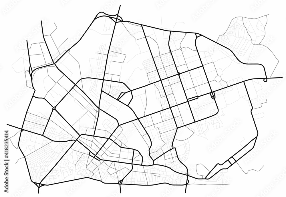 City map - town streets on the plan. Map of the scheme of road. Urban ...