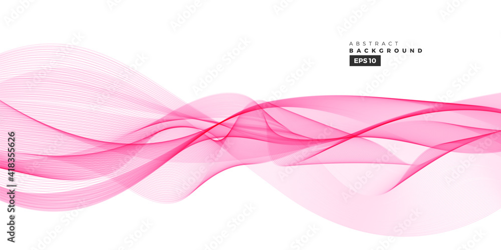 Wave vector element with abstract pink lines for website, banner and ...
