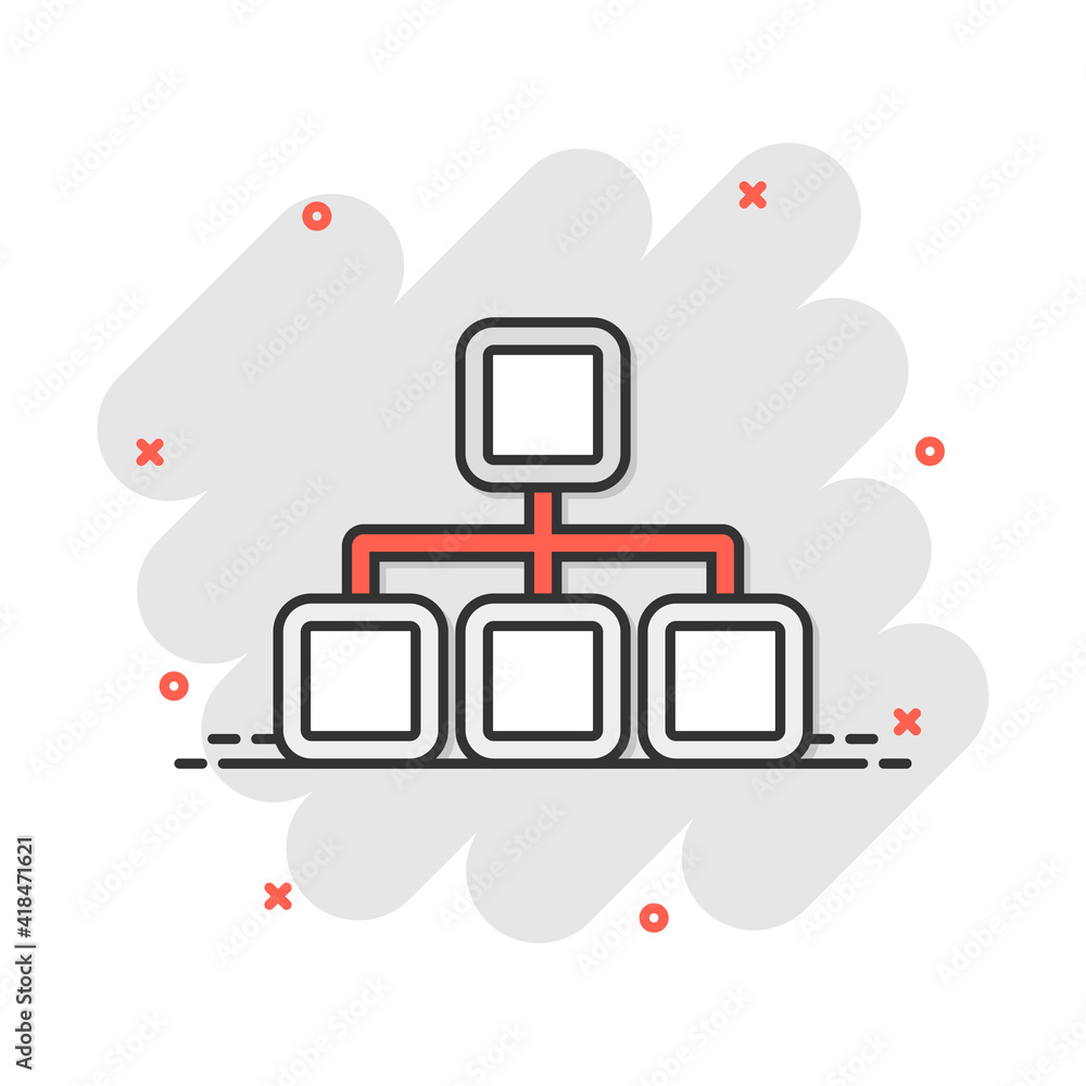 Vector cartoon structure diagram icon in comic style. Chart ...