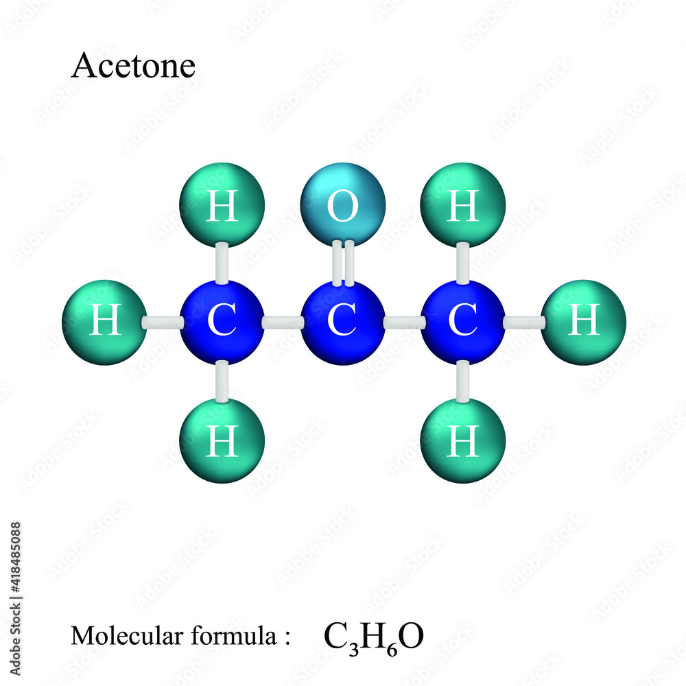 Lewis structural formula of Acetone, molecular formula 素材庫向量圖 | Adobe Stock