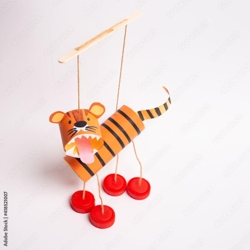DIY tiger toilet paper roll craft for kid and kindergarten, year of the ...