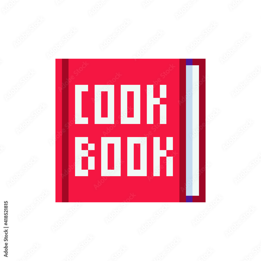 Cook book pixel art icon. Element design for mobile app, web, sticker ...