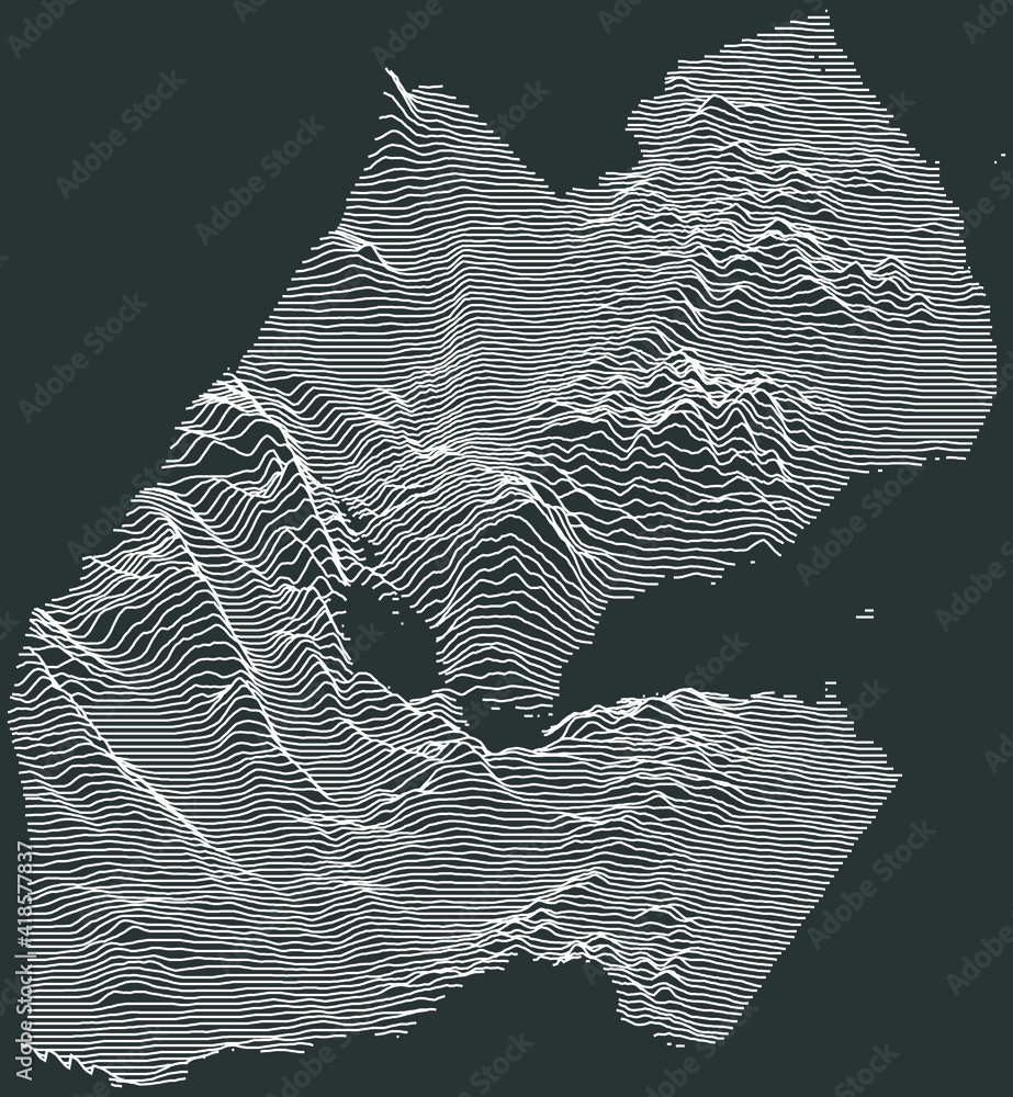 Image vectorielle Stock Dark topographic map of the Republic of ...