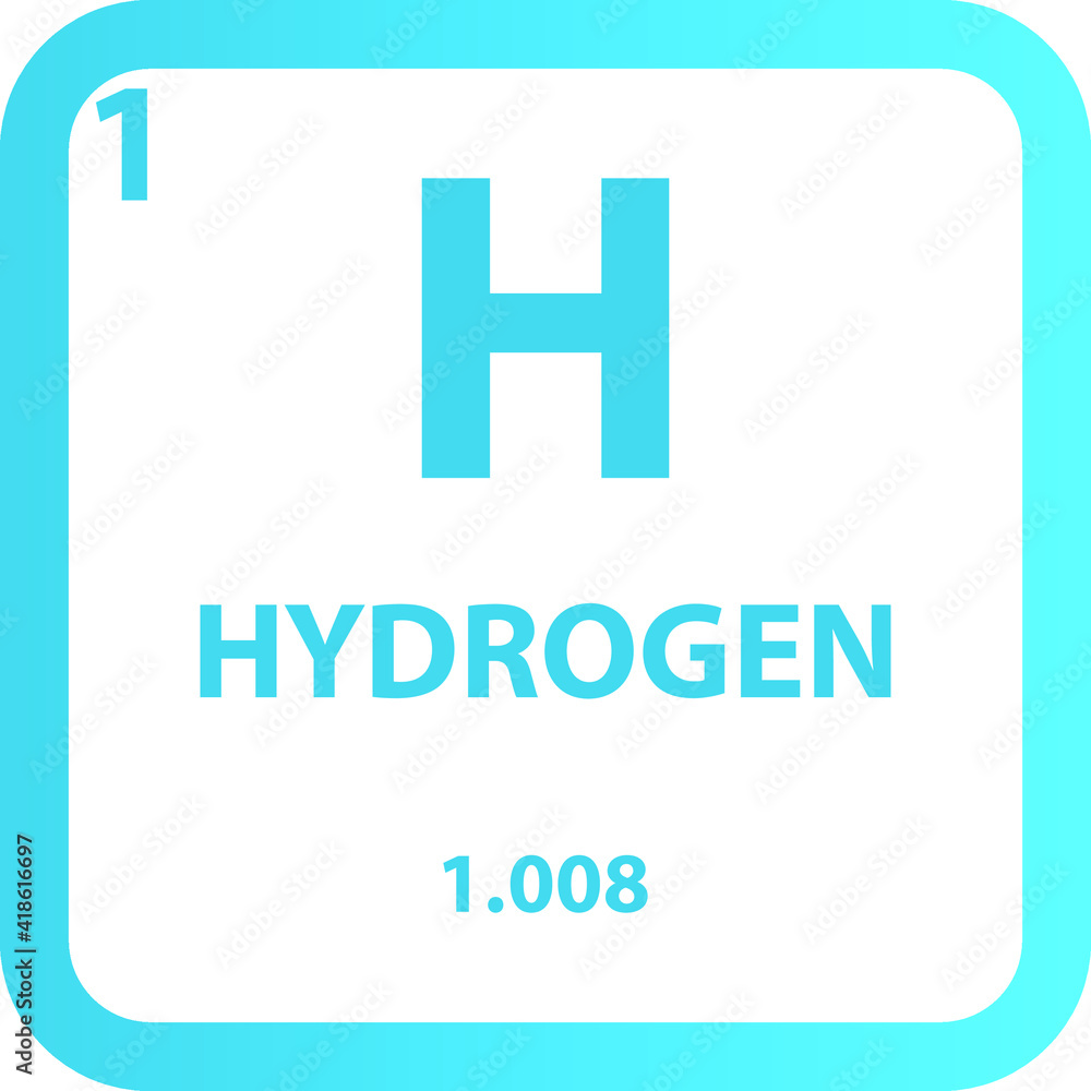 Vector de Stock Hydrogen H Non reactive metal Chemical Element vector ...