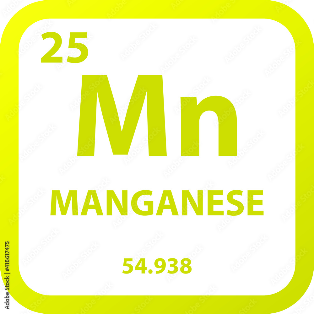 Manganese Mn Transition metal Chemical Element vector illustration ...