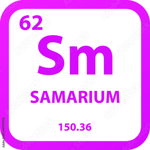Samarium Sm Lanthanide Chemical Element vector illustration diagram ...