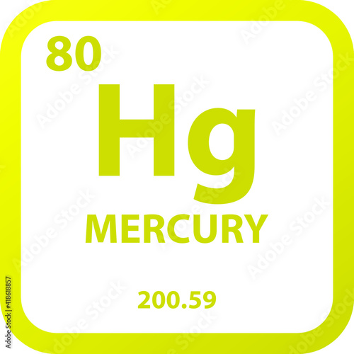 Mercury Hg Transition metal Chemical Element vector illustration ...