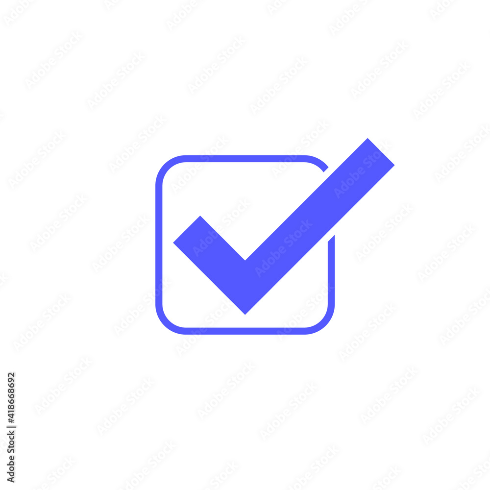 check mark icon in blue color Stock Vector | Adobe Stock