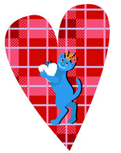 Valentine Blue Cat Heart Free Stock Photo - Public Domain Pictures