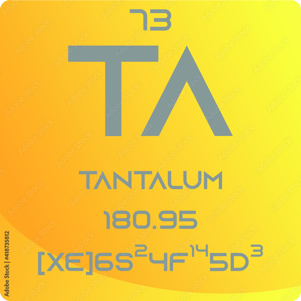 Tantalum Ta Transition metal Chemical Element vector illustration ...