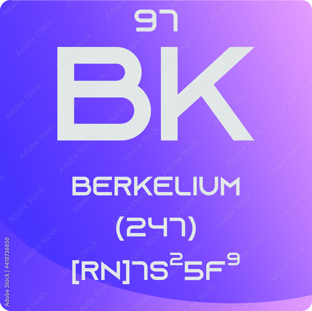 Berkelium Bk Actinoid Chemical Element vector illustration diagram ...