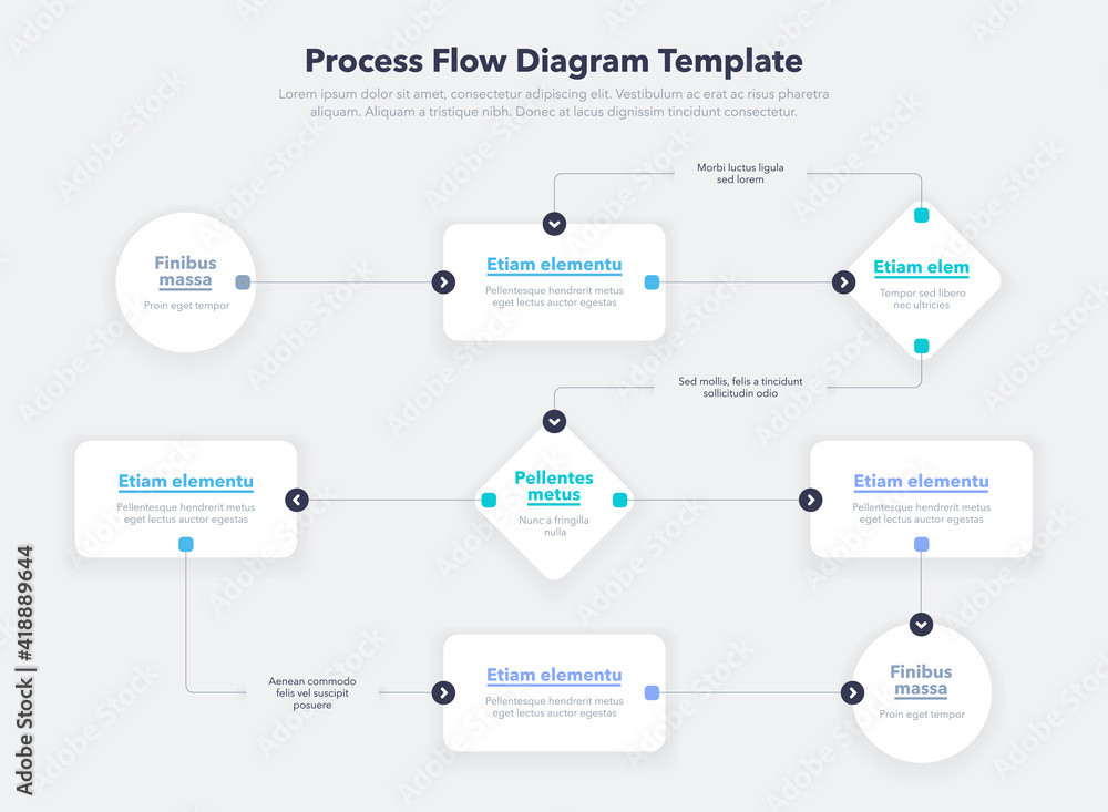 Modern infographic for process flow diagram. Flat design, easy to use ...