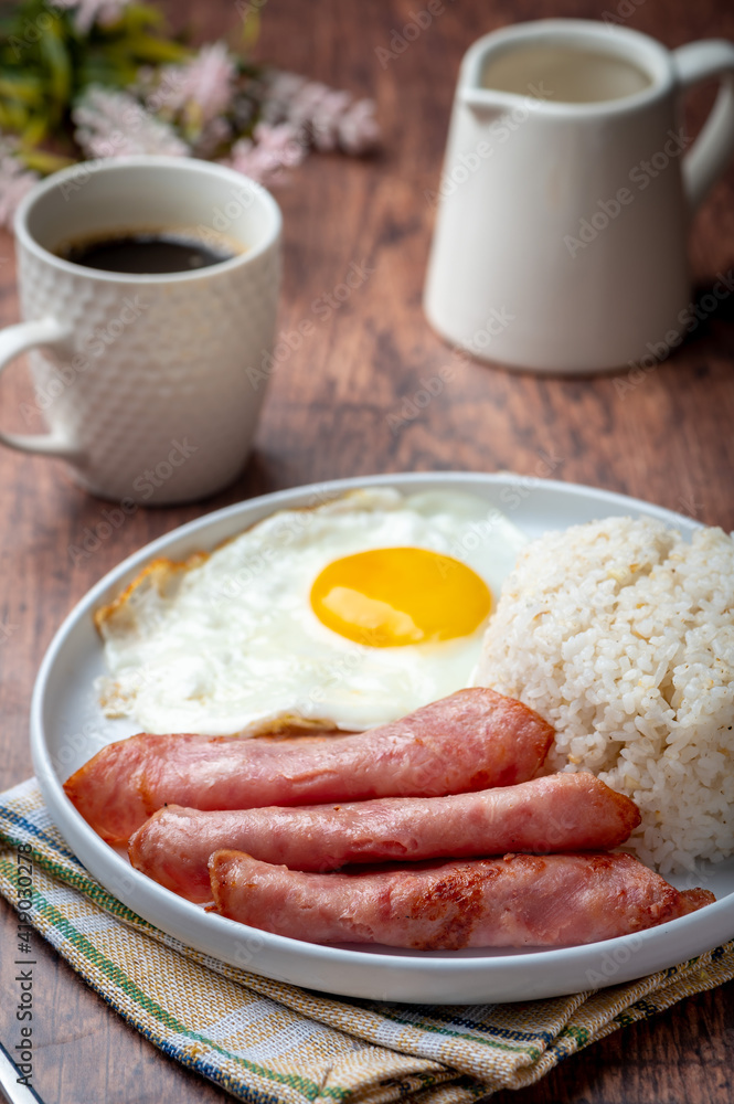 Hamsilog (vertical)- famous Filipino meal that consists of fried rice ...