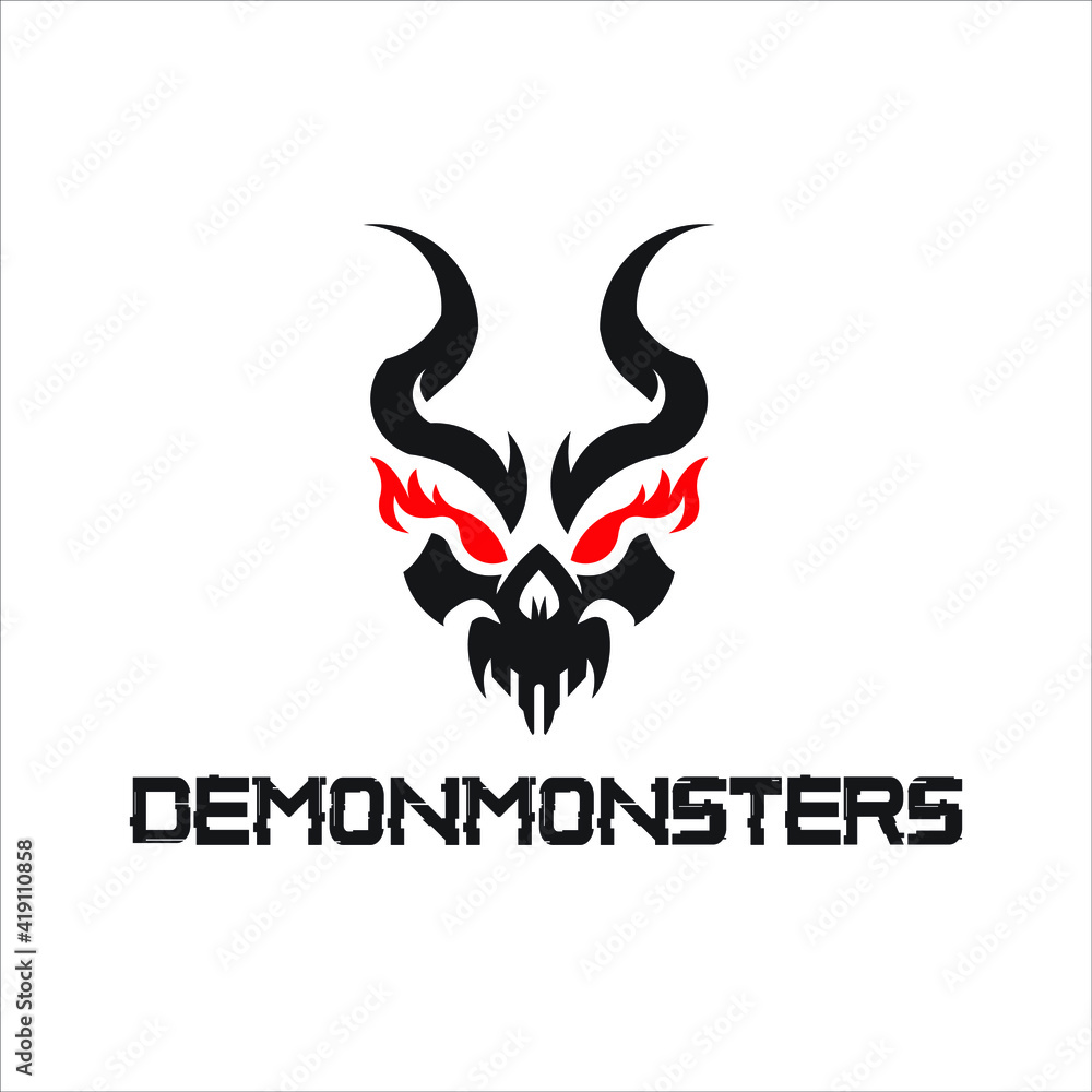 Demon monsters logo exclusive design inspiration Stock Vector | Adobe Stock