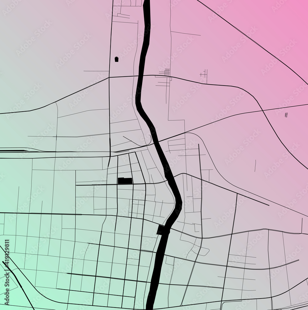 Xinyi, Jiangsu, China (CHN) - Urban vector city map with parks, rail ...
