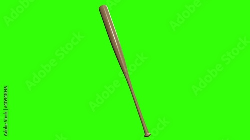 Baseball bat on green screen background. 3d illustration Stock ...