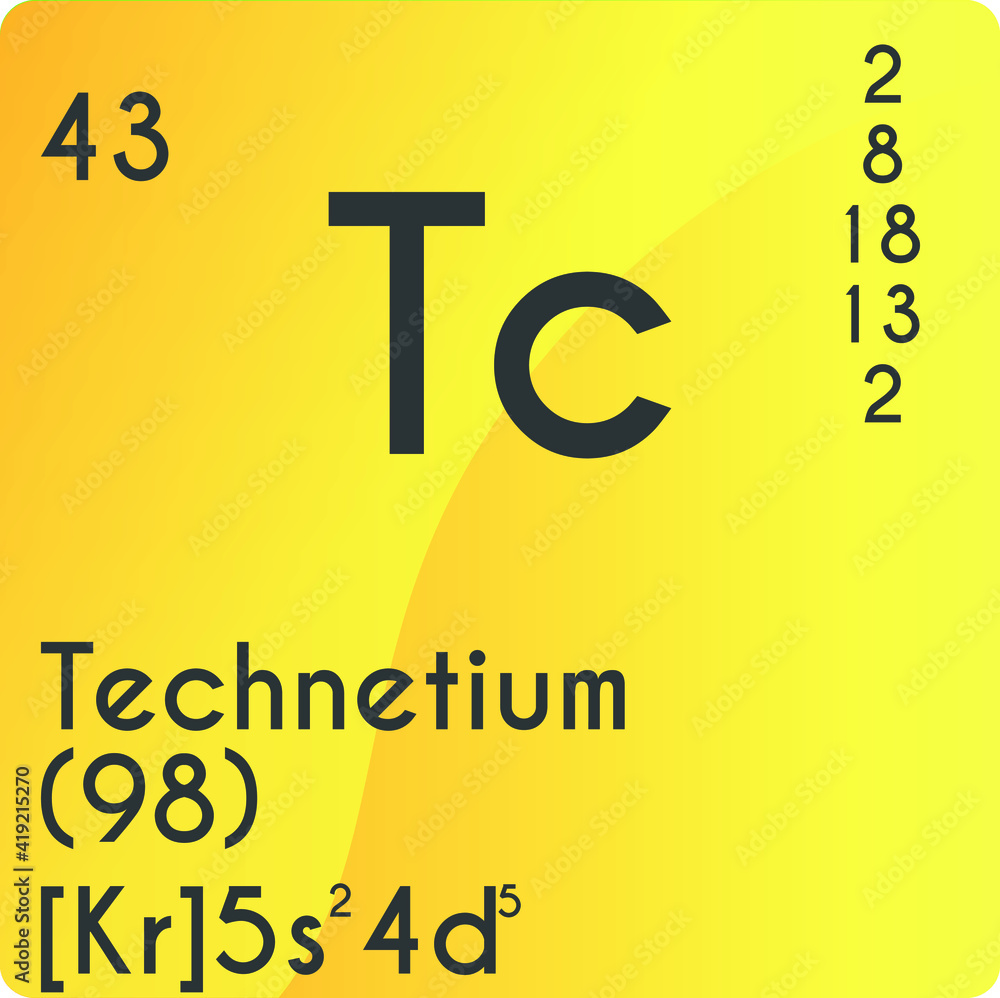 Vector de Stock Technetium Tc Transition metal Chemical Element vector ...