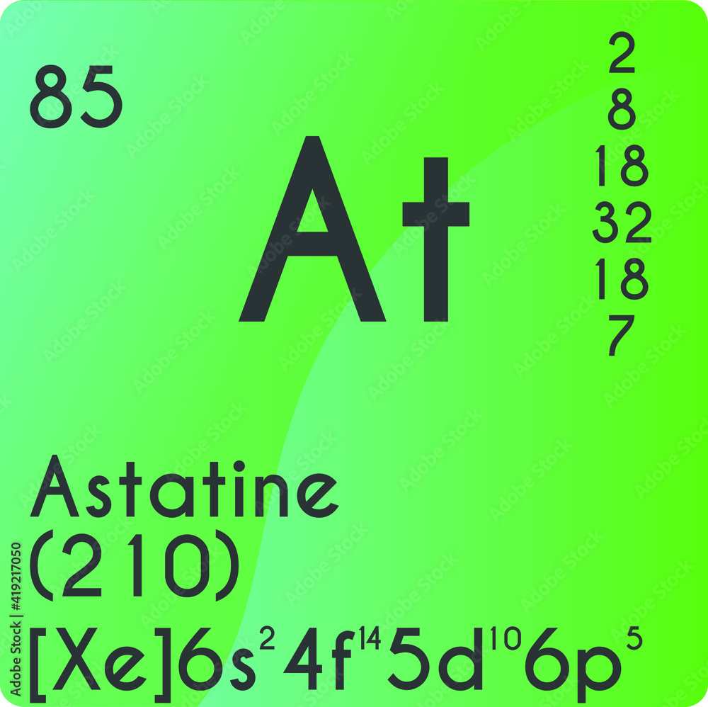 Vector de Stock Astatine At Halogen Chemical Element vector ...