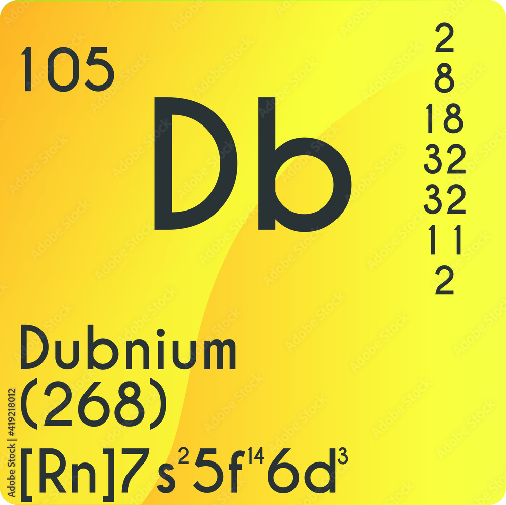 Vector de Stock Dubnium Db Transition metal Chemical Element vector ...