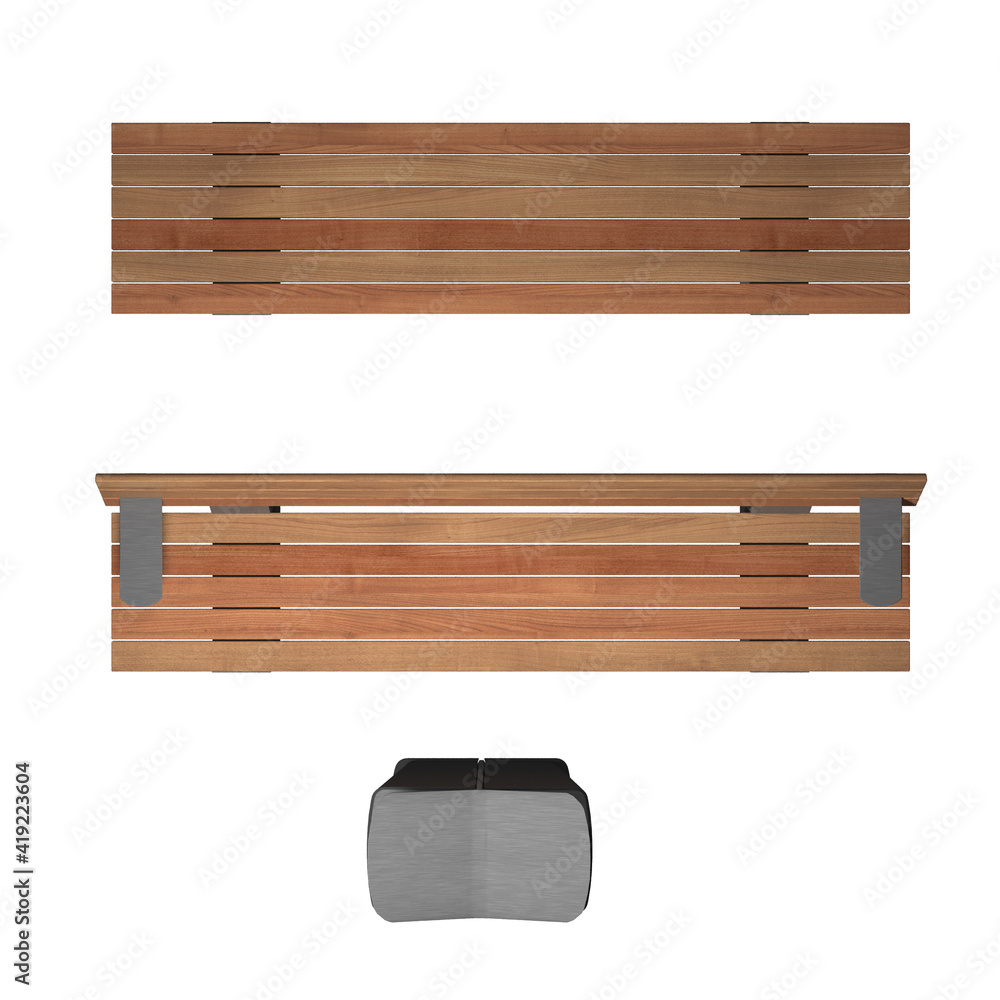 EXTERIOR SITTING TOP VIEW - BENCH IN PLAN Stock Illustration | Adobe Stock