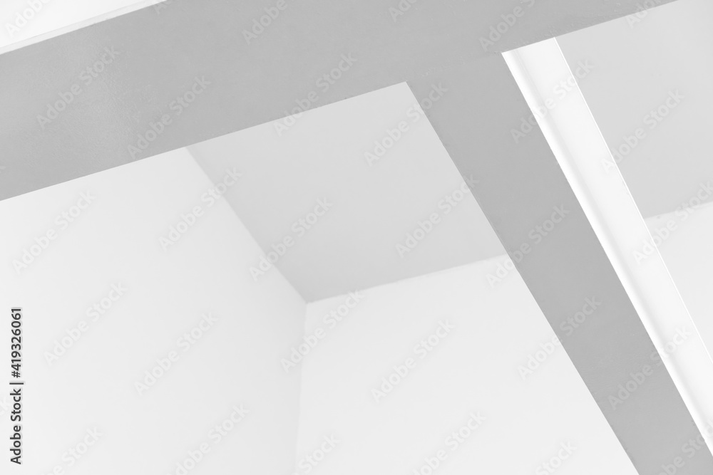 light and shadow corner detail white minimalism style of home interior ...