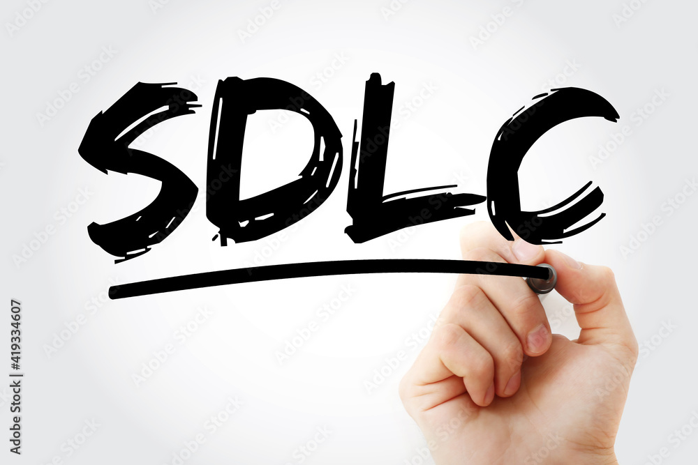 SDLC - System Development Life Cycle acronym with marker, business ...