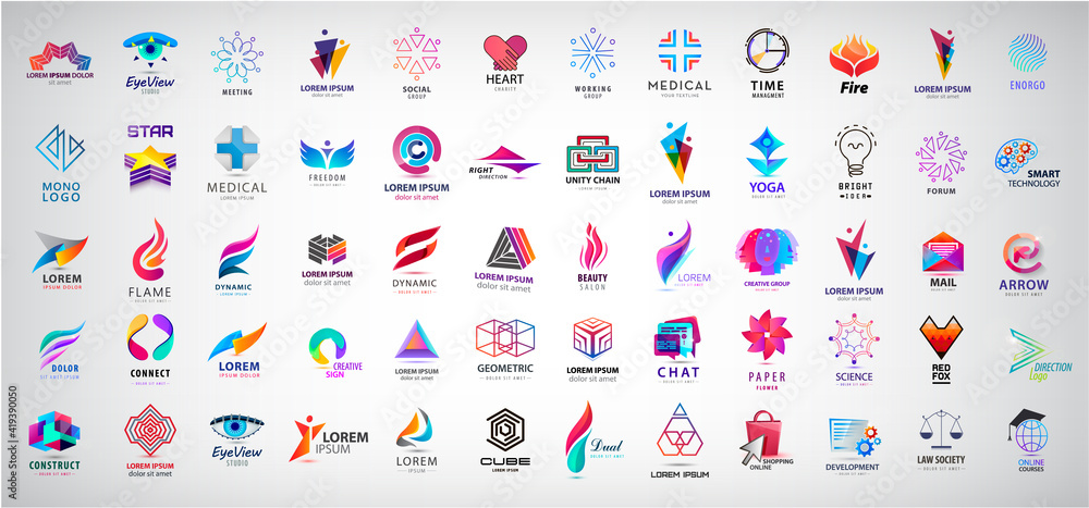 Vector huge set of abstract Logos And Icons. Design identity Elements ...