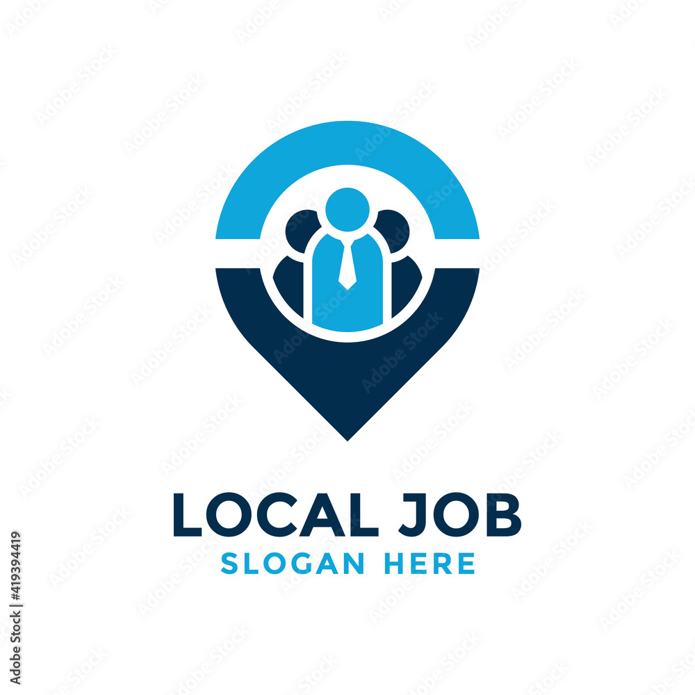 Local job logo design template. Find person logo concept with combined ...