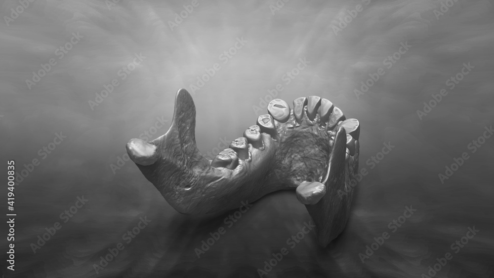 Ilustración de Stock 3D Recreation of Skull of Homo Erectus Dmanisi ...