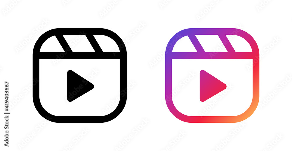 Instagram Reels Icon Set. Set of Instagram Reels Logo Icons - Editorial ...