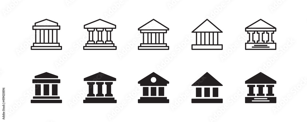 Bank icon set. Vector graphic illustration. Suitable for website design ...