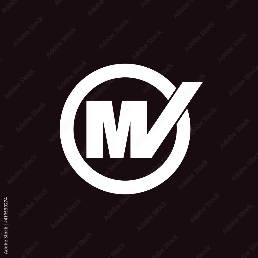 Letter MV circle logo design vector Stock Vector | Adobe Stock