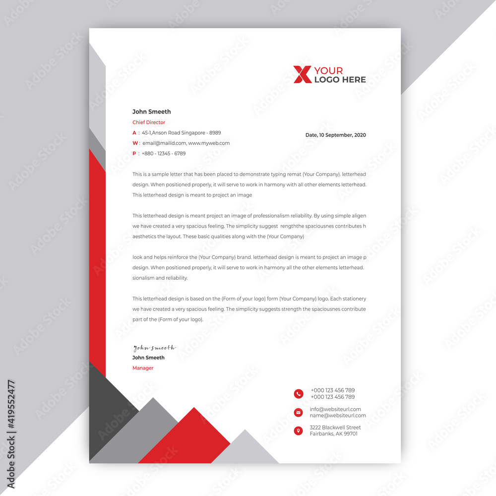 Business letterhead. Personal Brand letterhead template. Corporate ...
