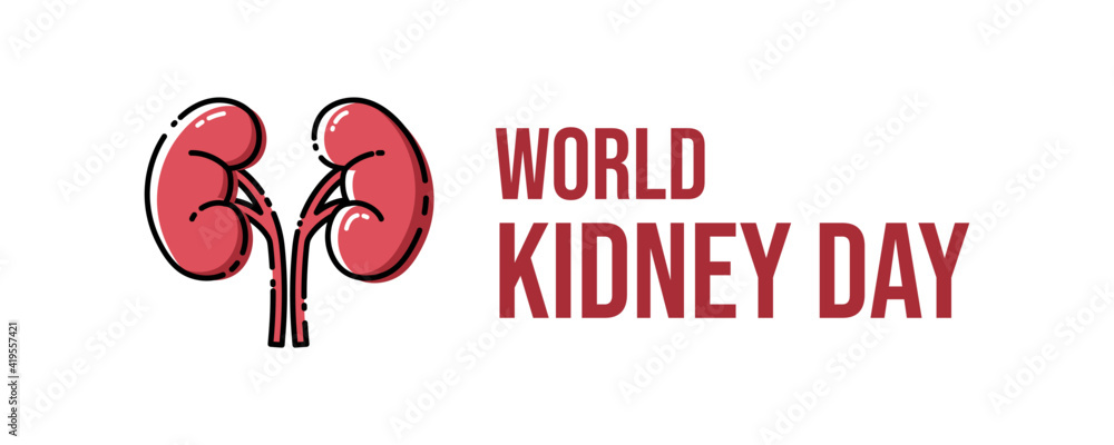 World Kidney Day logo. Vector illustration of kidney day in MBE Style ...
