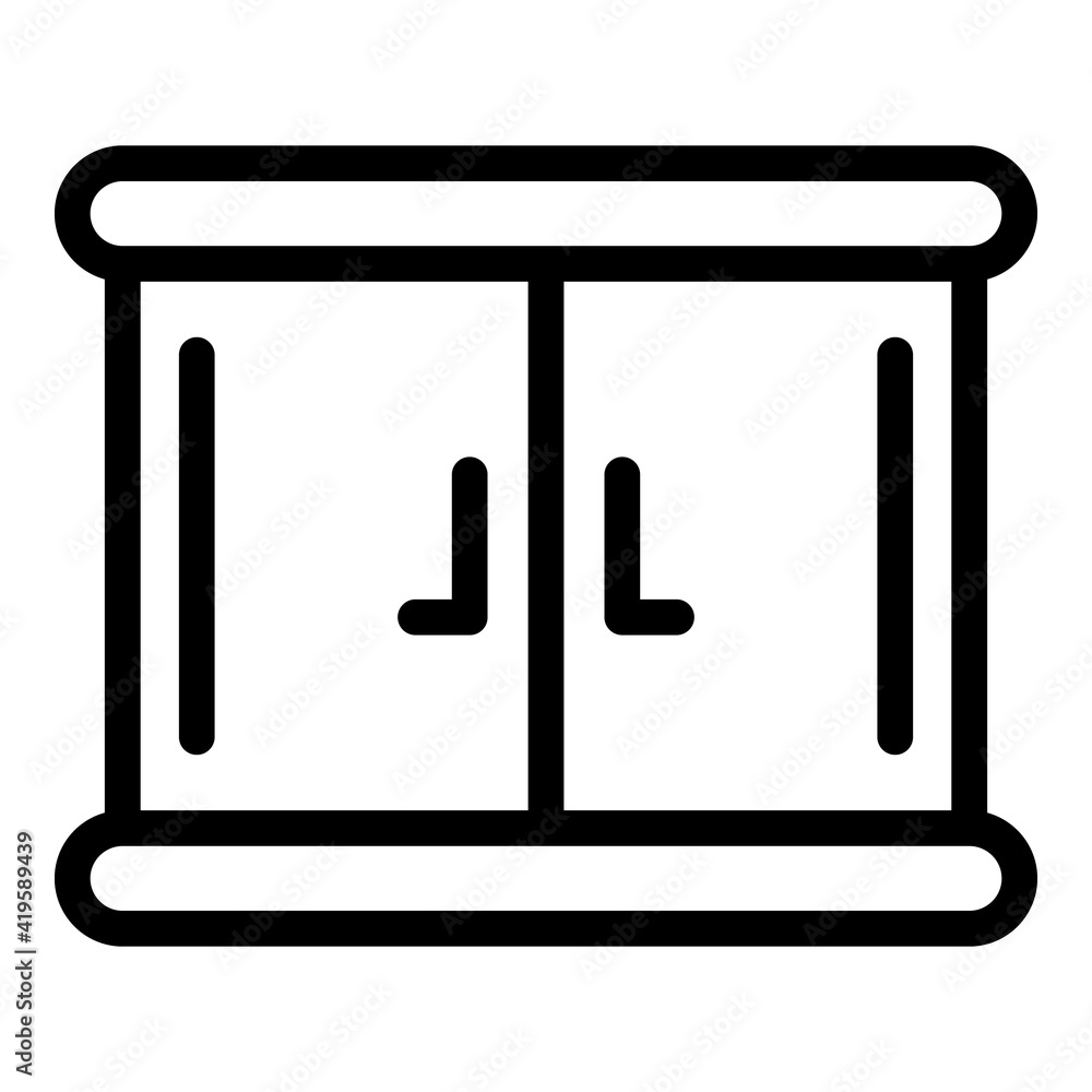 Wood kitchen cabinet icon. Outline wood kitchen cabinet vector icon for web design isolated on ...