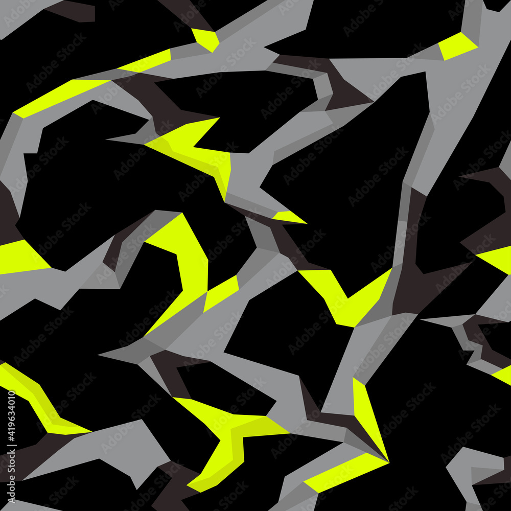 Camouflage seamless pattern. Abstract camo from geometric shapes on a ...