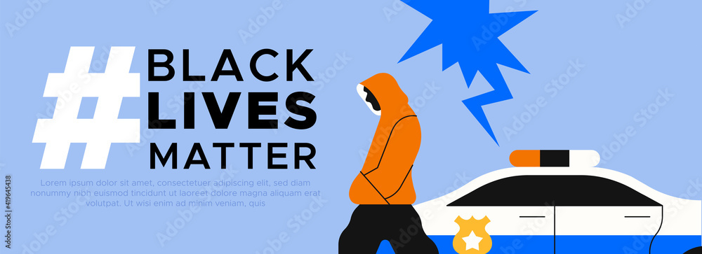Stock-Vektorgrafik „Black lives web banner template illustration for discrimination fight or ...